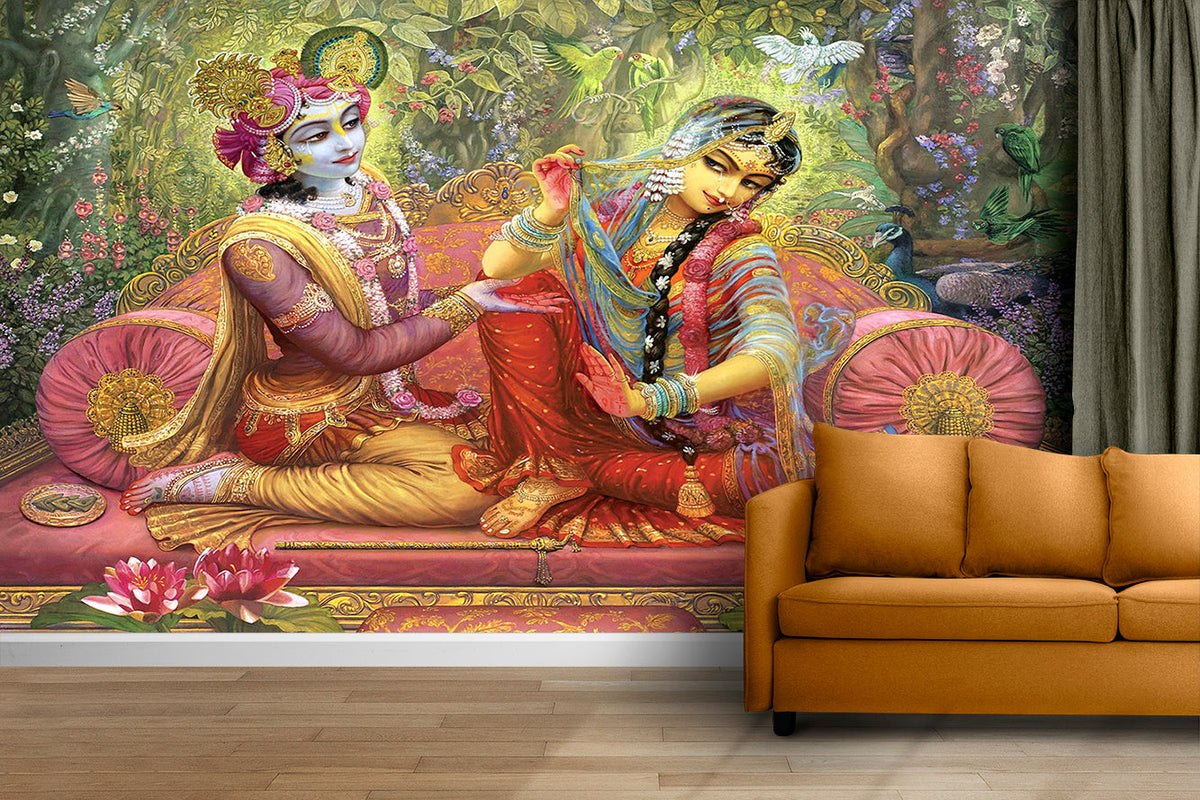 The Radhe Krishna wallpaper sticker – www.decordaddystore.com